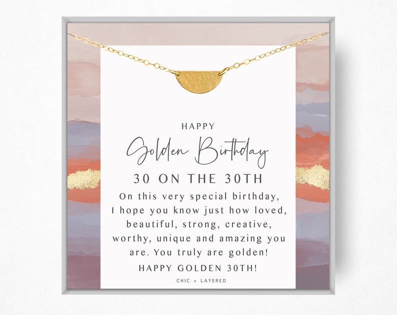 30th Golden Birthday Gift Necklace Happy Golden Birthday - Etsy