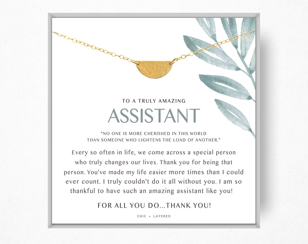 Assistant Gift Necklace • Assistant Thank You Gift • assistant ...