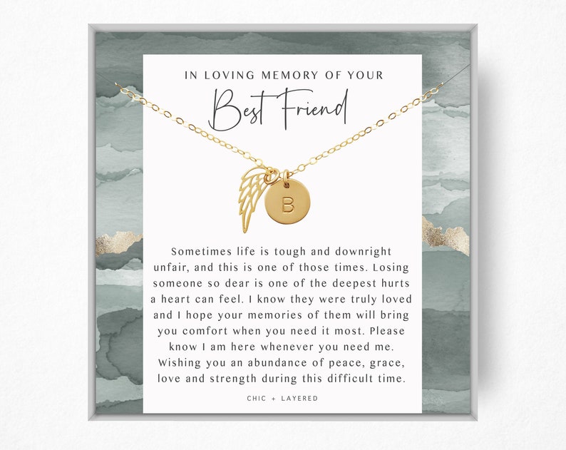 Loss of Best Friend Gift Necklace Best Friend Memorial Gift - Etsy