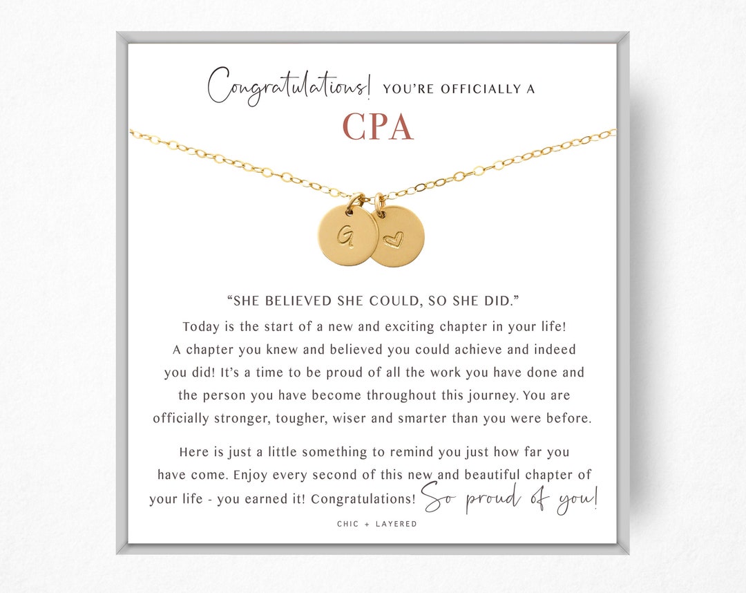CPA Graduation Gift Necklace • CPA Student Gift • Certified Public ...