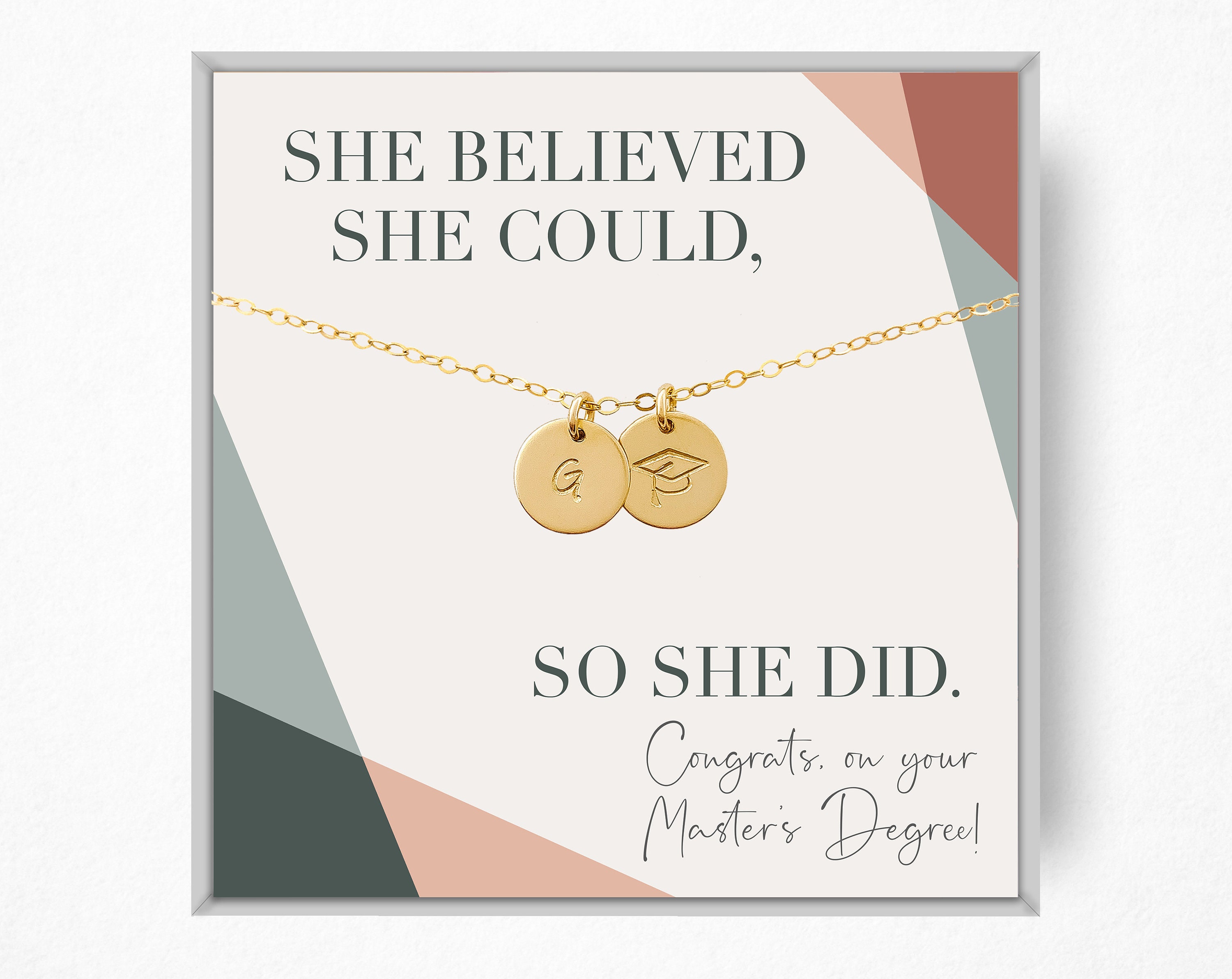 Master's Degree Graduation Gift Necklace Masters Student - Etsy