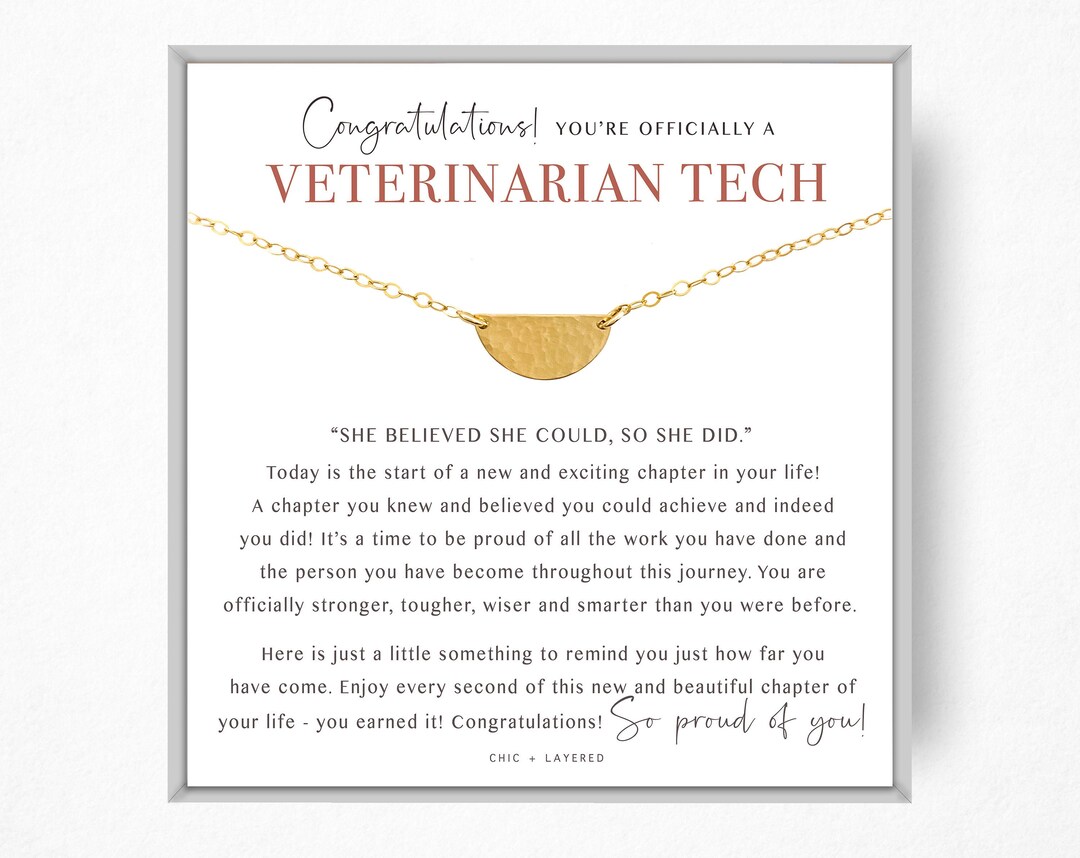 Veterinarian Tech Graduation Gift Necklace • Vet Technician Graduate ...