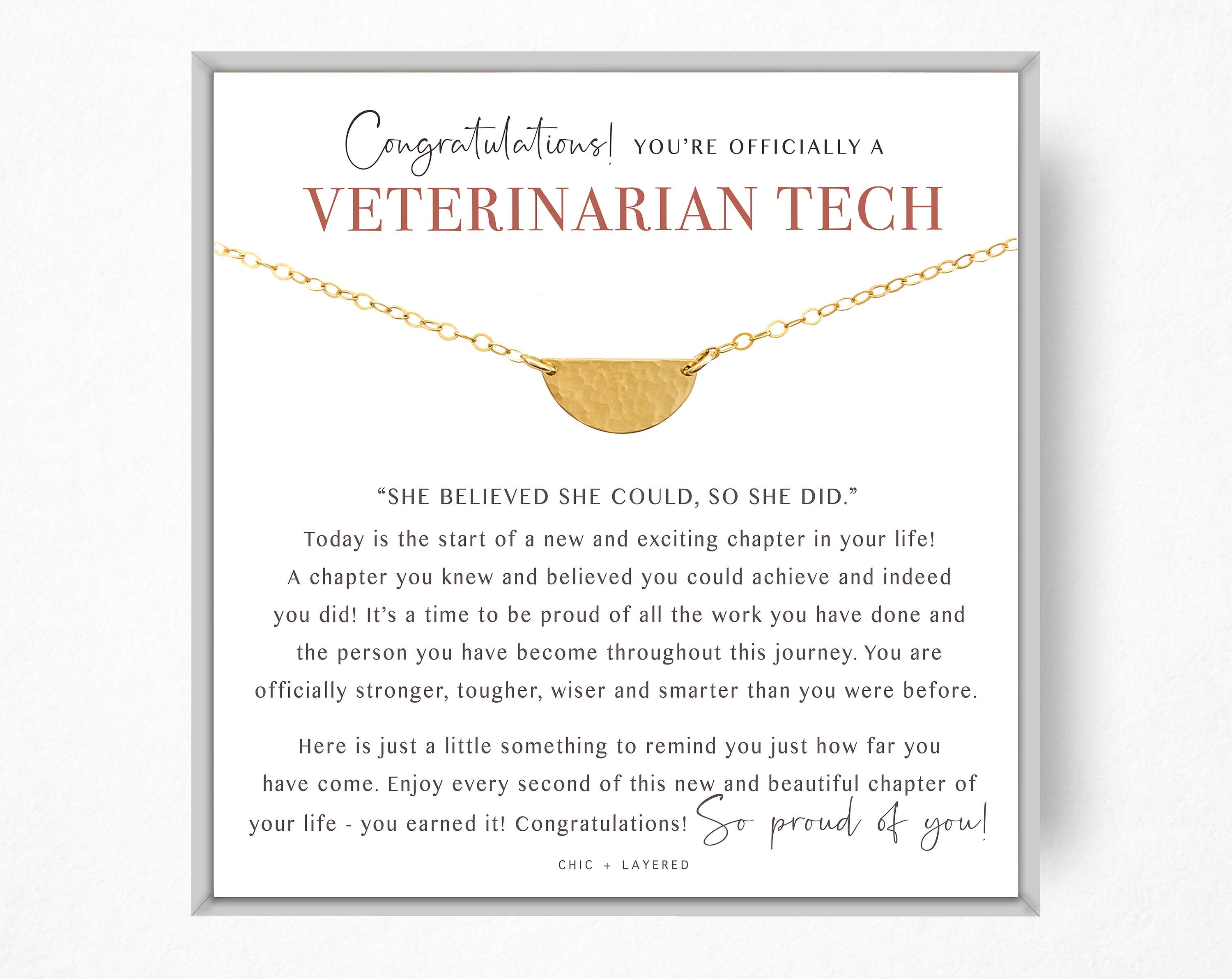 Veterinarian Tech Graduation Gift Necklace Vet Technician - Etsy