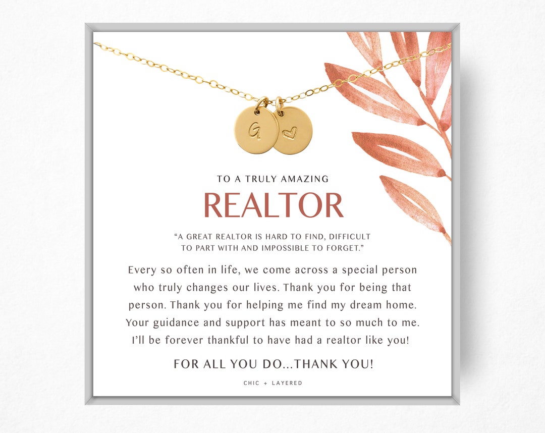 Realtor Appreciation Gift Necklace • Real Estate Agent Gift • Realtor ...