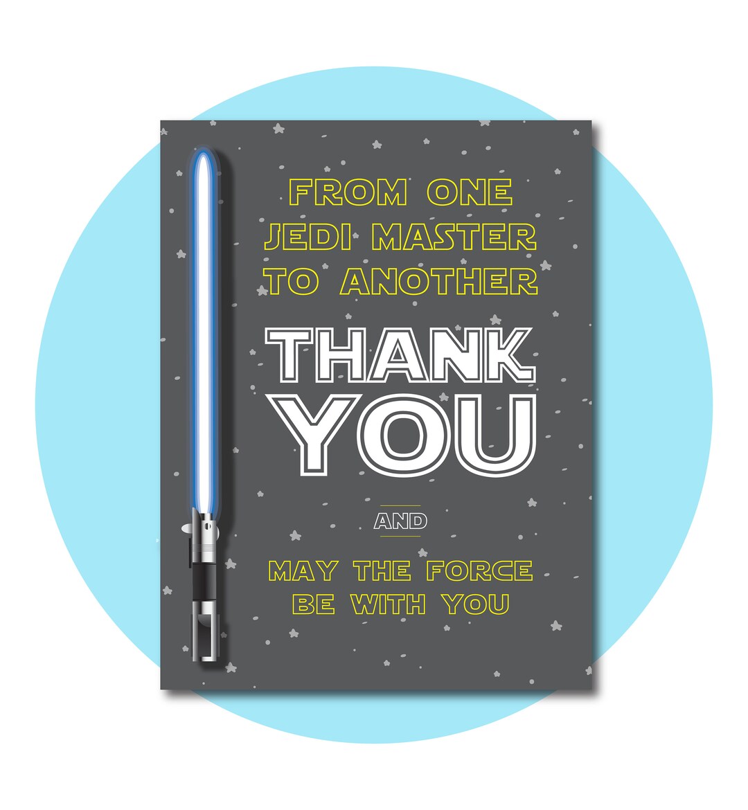 Jedi Master Thank You Card 3X4 Instant Digital Download Birthday ...