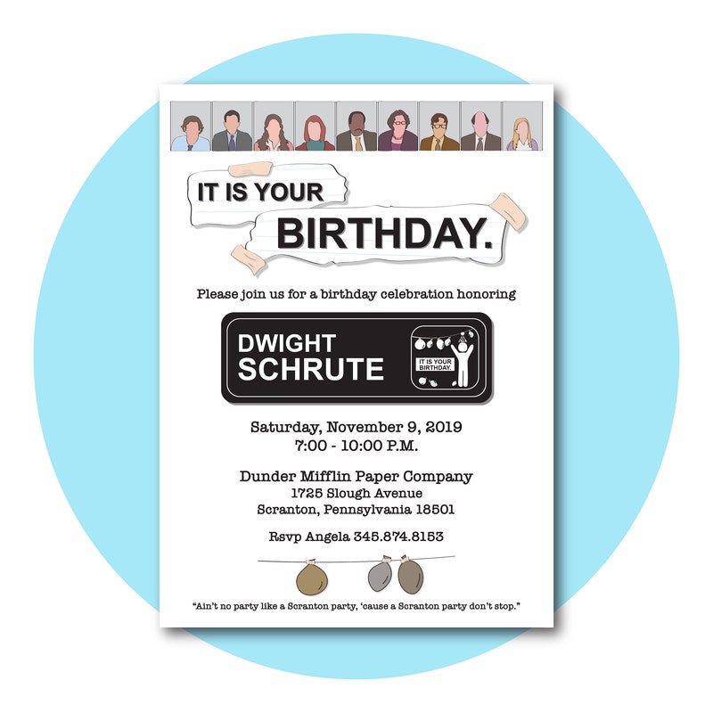 The Office Birthday Invite - Etsy