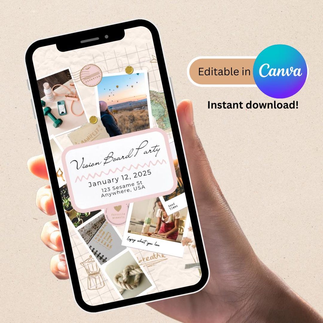 Animated Vision Board Invitation | Digital Passport Canva Template ...