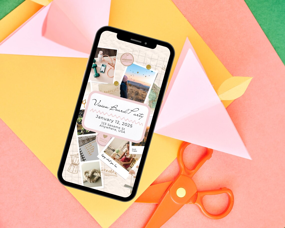 Animated Vision Board Party Invitation: Passport Style Editable Canva ...