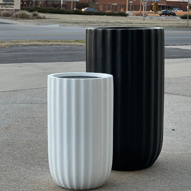 Extra Tall Black Planter - Etsy