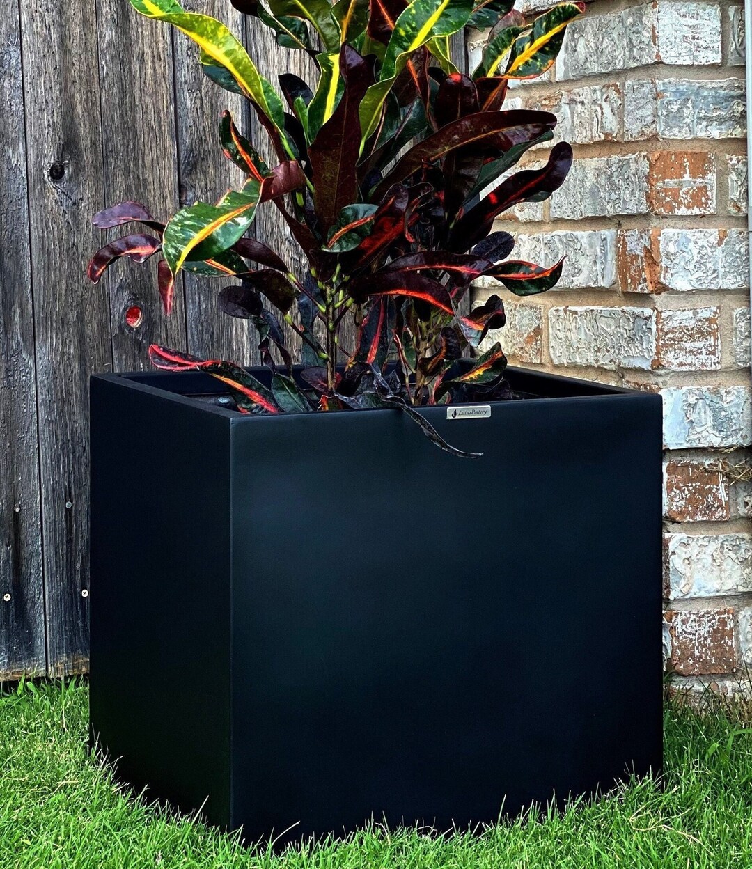 26-32 Inches Cube Fiberglass Planter, Garden Planter Pot, Finished in ...
