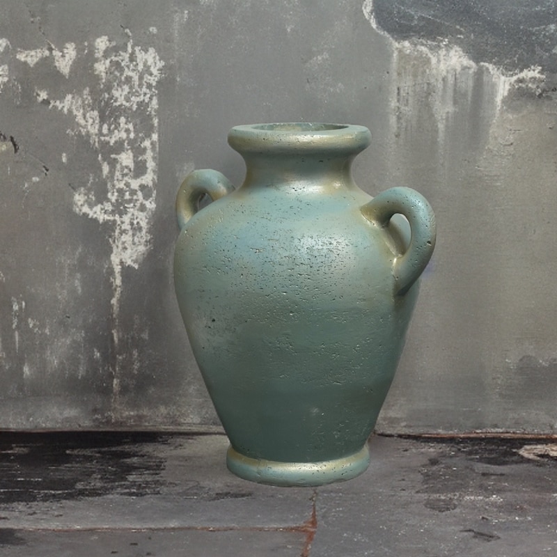 Rustic Teal Pottery Vase - Etsy