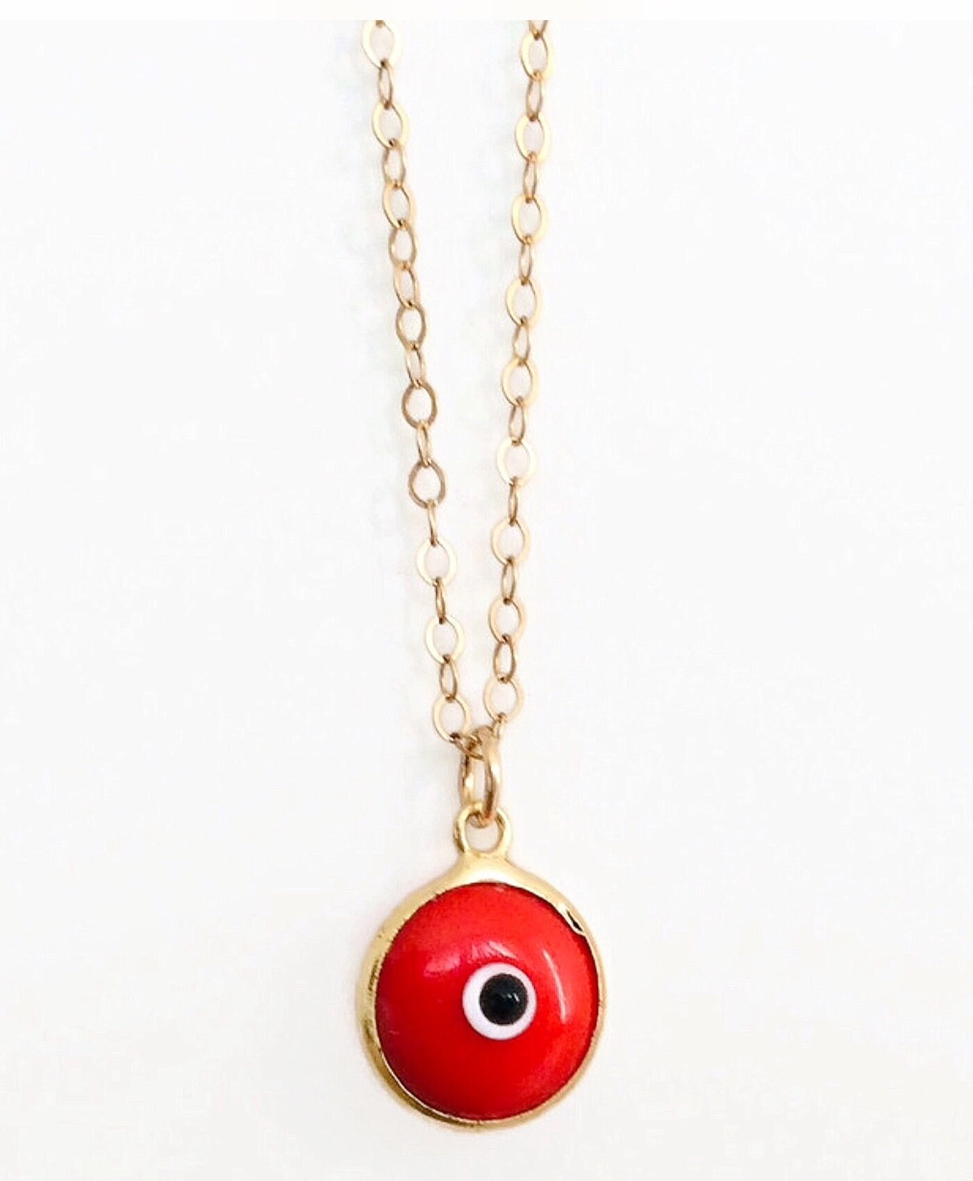 Evil Eye Red Necklace Evil Eye Jewelry Glass Evil Eye Necklace - Etsy ...