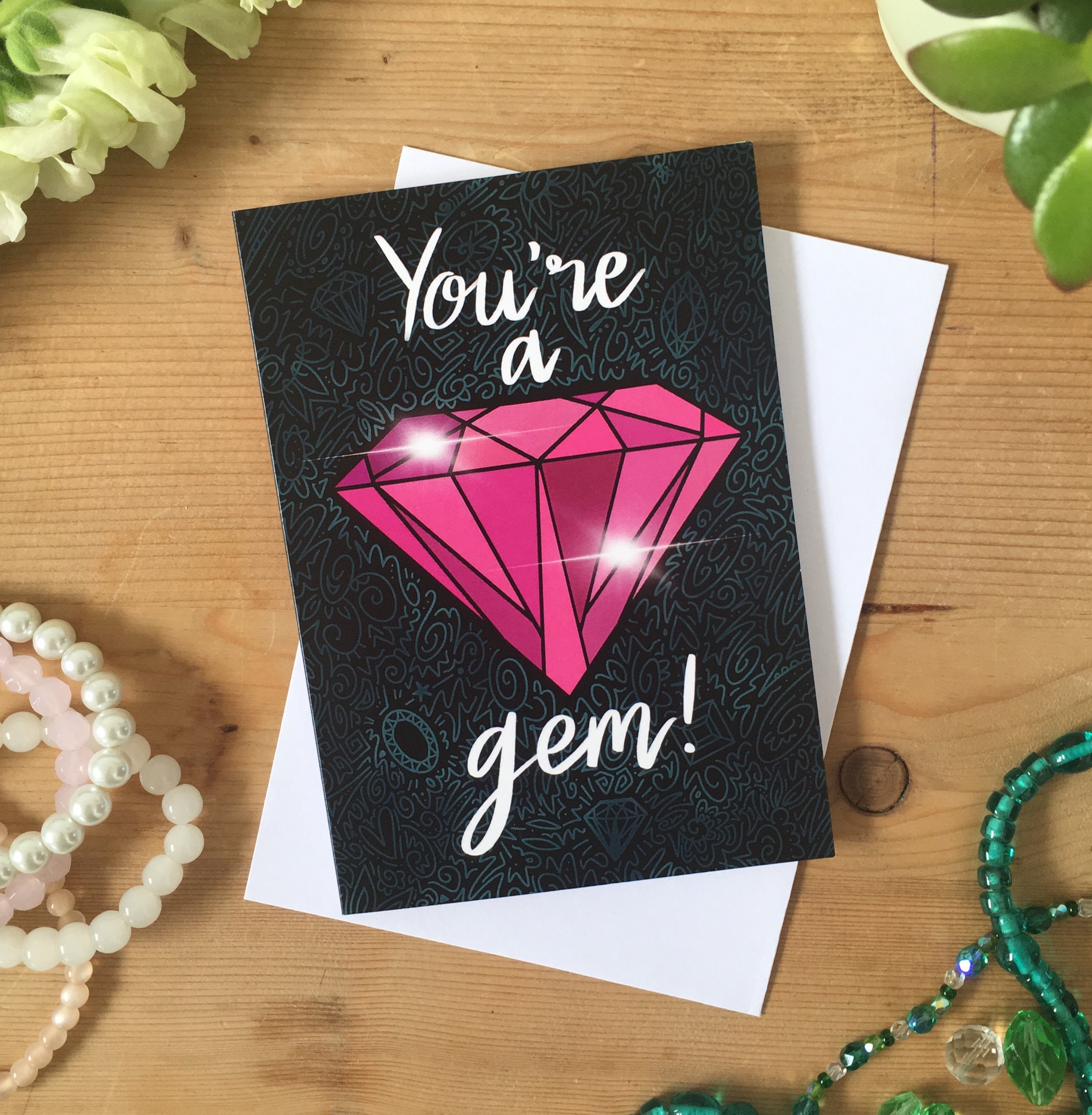 Youre a gem card Thank you card Appreciation card A6 | Etsy