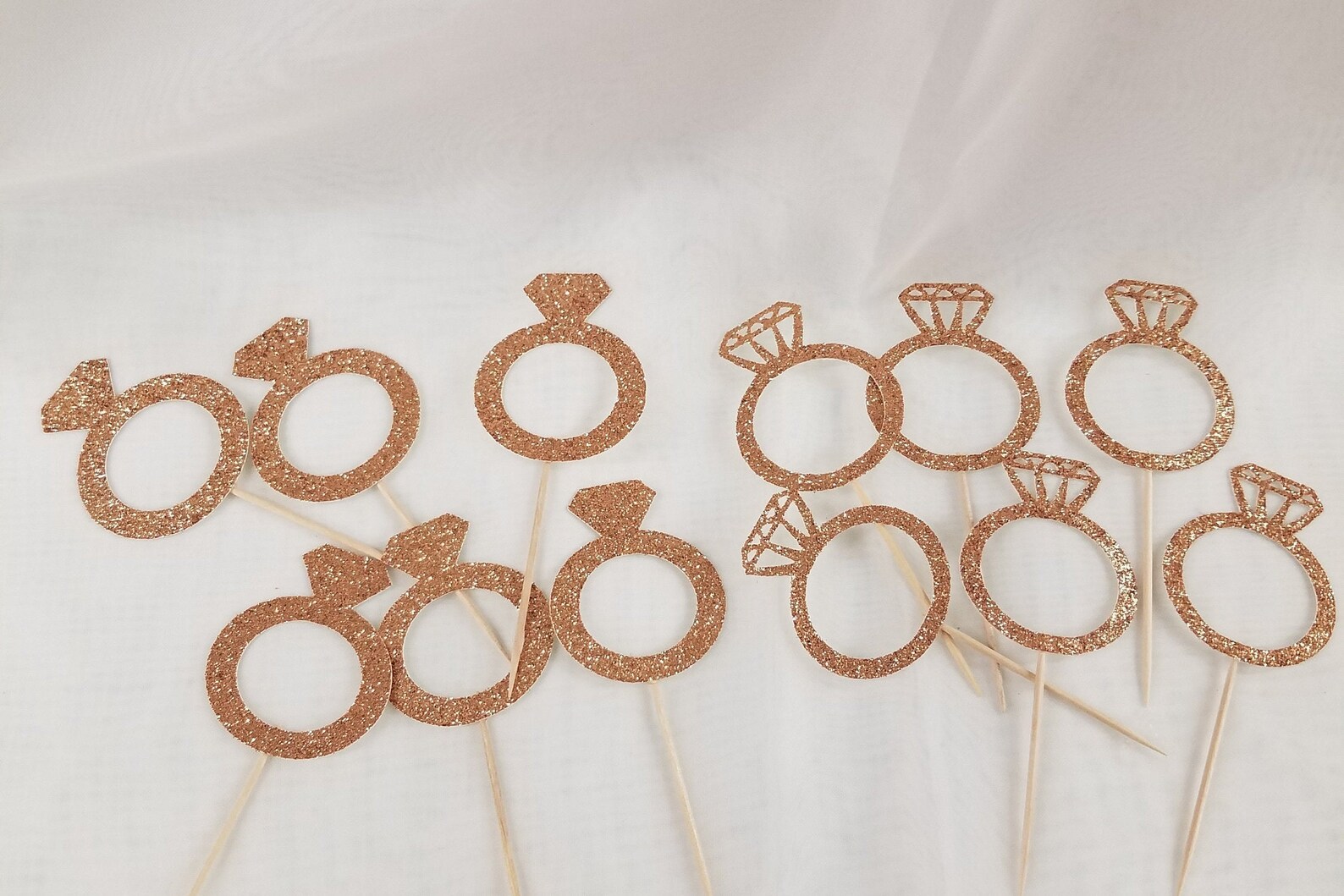 Ring Cupcake Topper, Bling Cupcake Topper, Bridal Shower, Wedding Ring ...