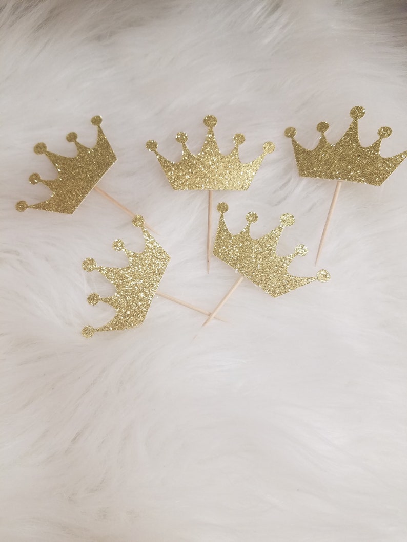 Crown Cupcake Toppers. Custom Pack of 12 Cupcake Toppers Crown - Etsy
