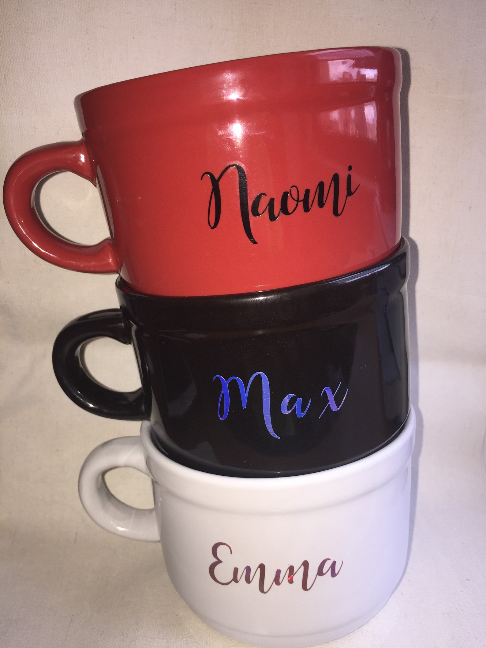 Customized Name Soup Mug With Handle // Vinyl Mug Bowl// Personalized ...