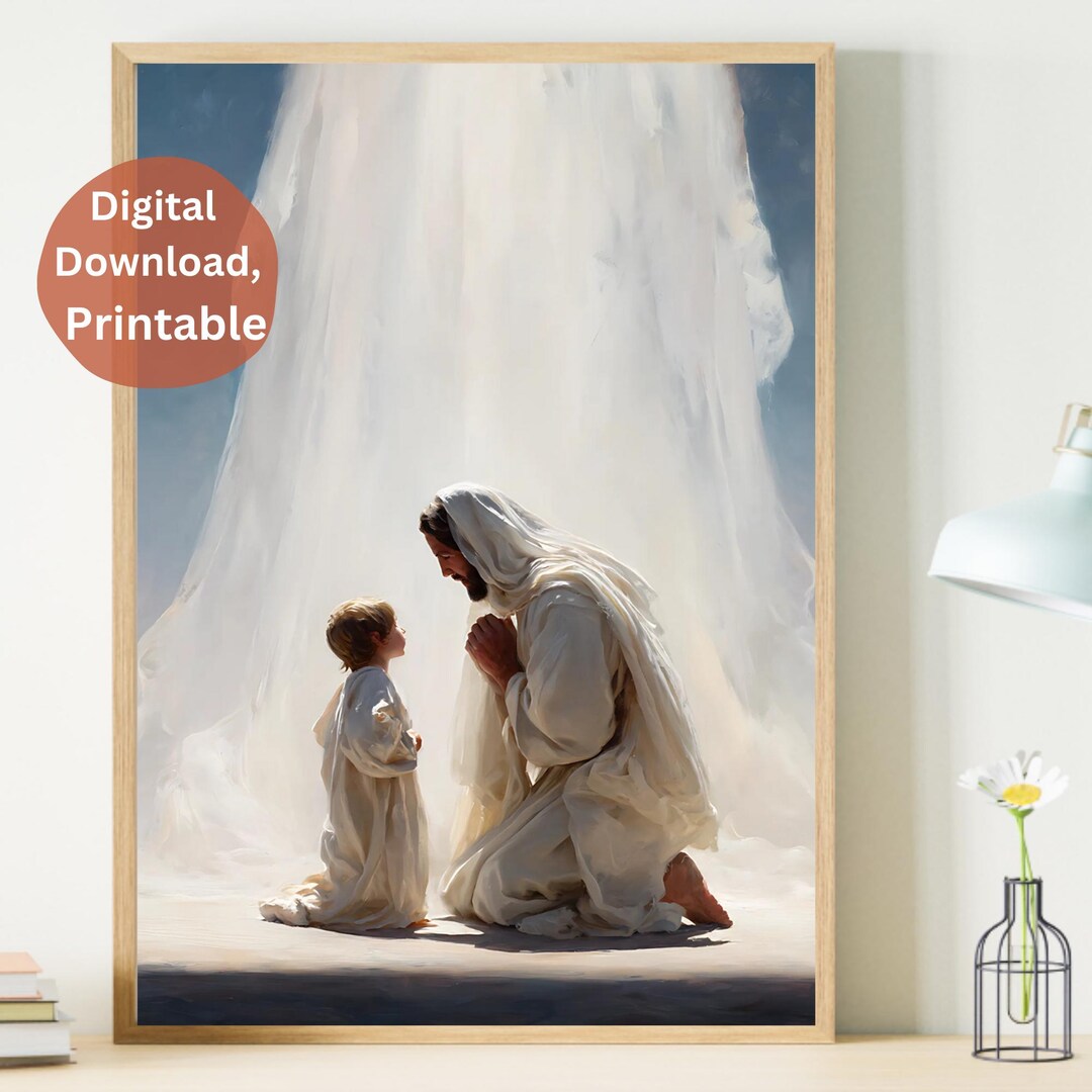 Jesus Christ Praying With Child Inspirational LDS Mormon Christian ...