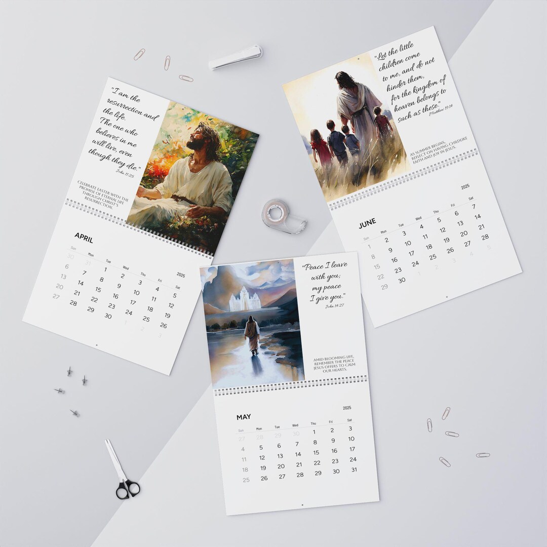 Christ and LDS Temple Religious Wall Calendar 2025 Featuring Jesus ...