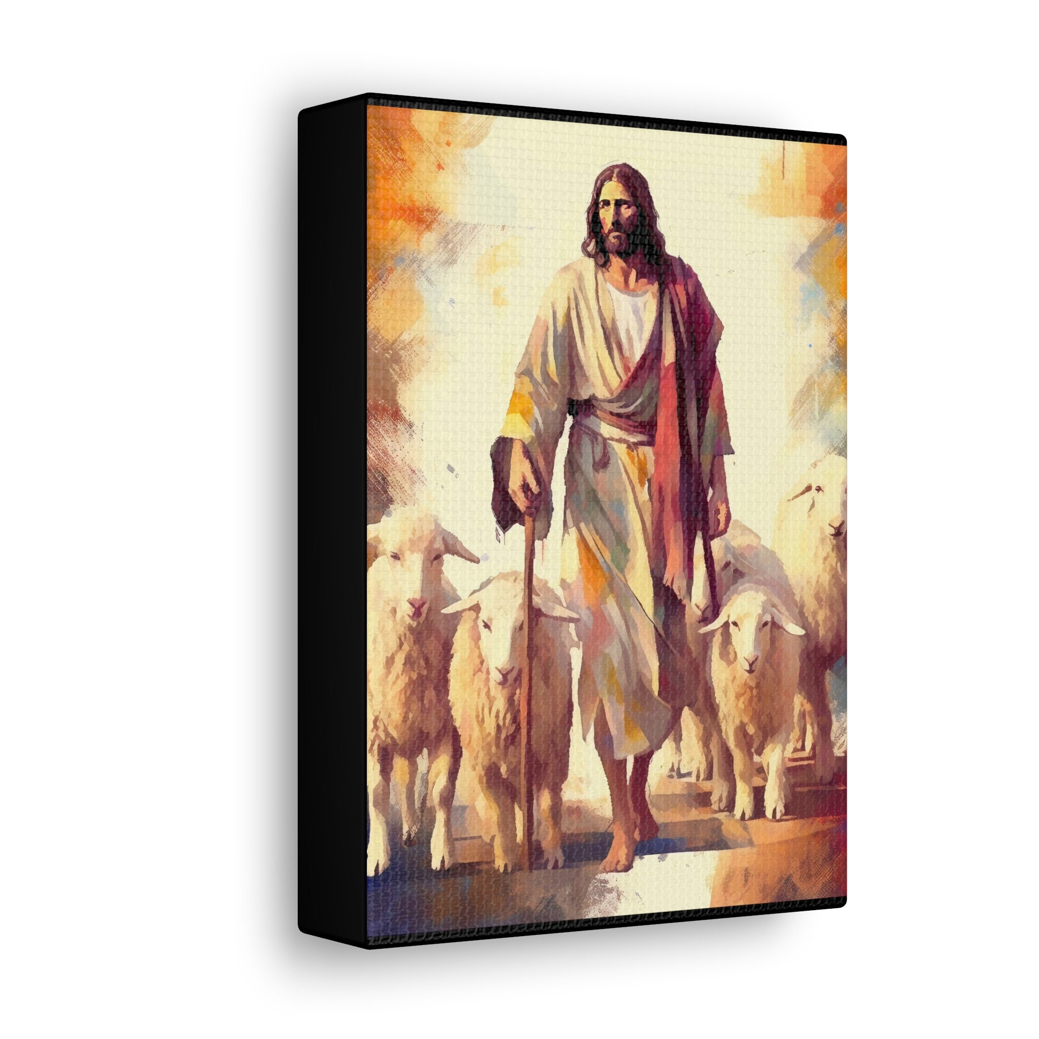 Jesus Christ With Sheep Christ Shepard Lord and Savior Print Canvas ...