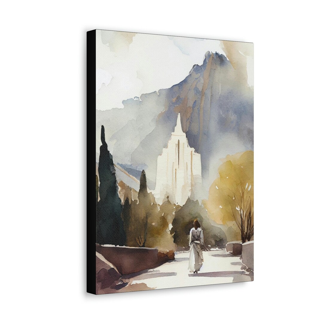 Peaceful Walk at the LDS Temple Print Canvas Gallery Wraps - Etsy