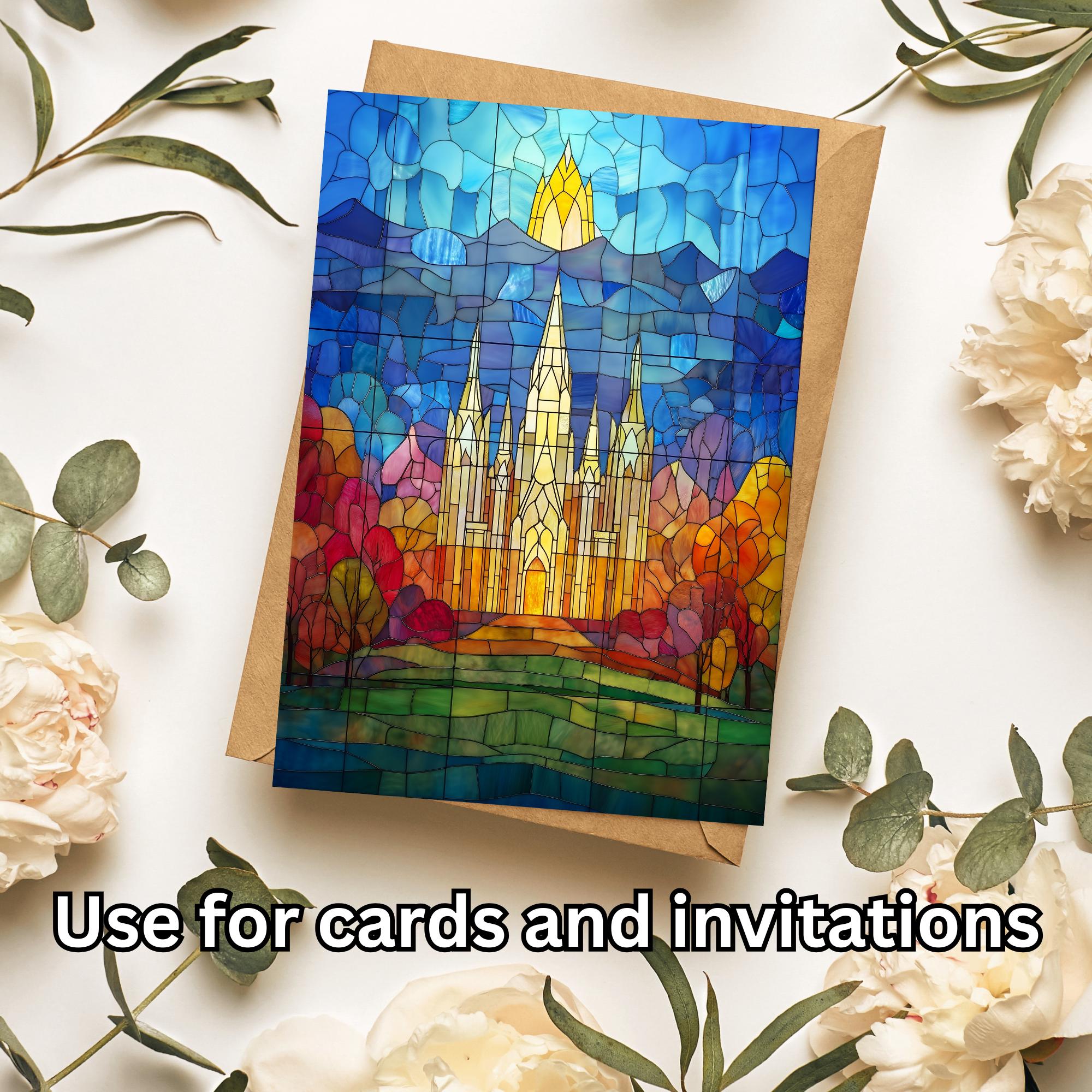 LDS Temple Stained Glass Art Print: Mormon Temple Digital Download - Etsy