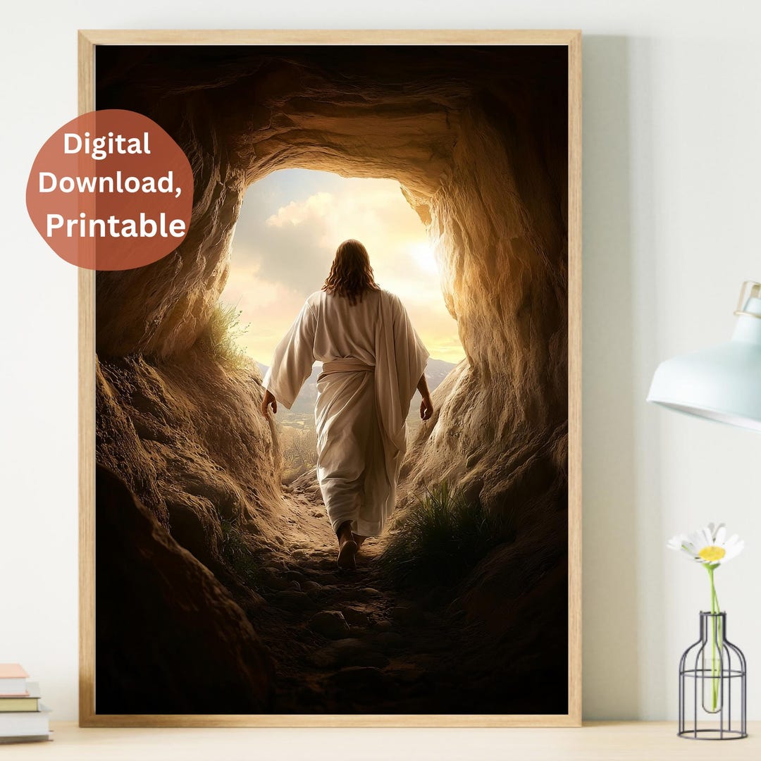 Jesus Christ Resurrection Art: Peaceful Christian Easter Decor (digital ...