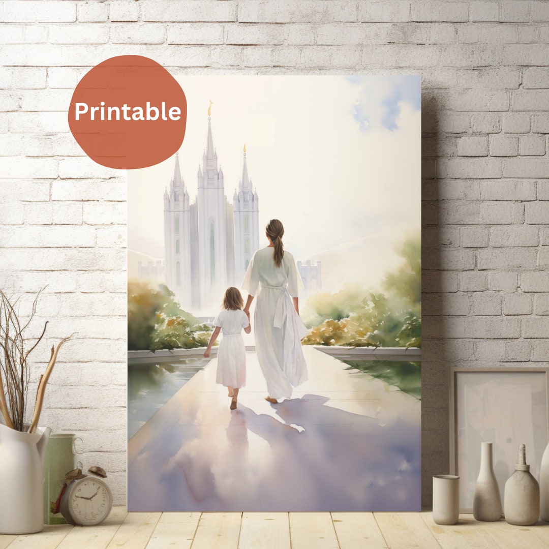 Eternal Bond Mother and Daughter Journeying to the LDS Mormon Temple ...