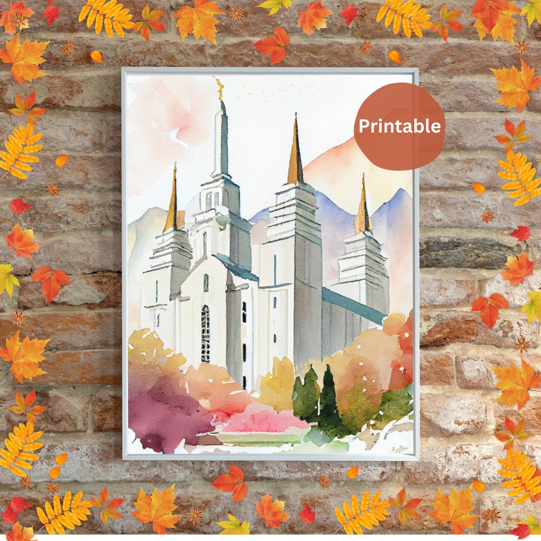 LDS Temple in Autumn Fall Colors Printable File - Etsy