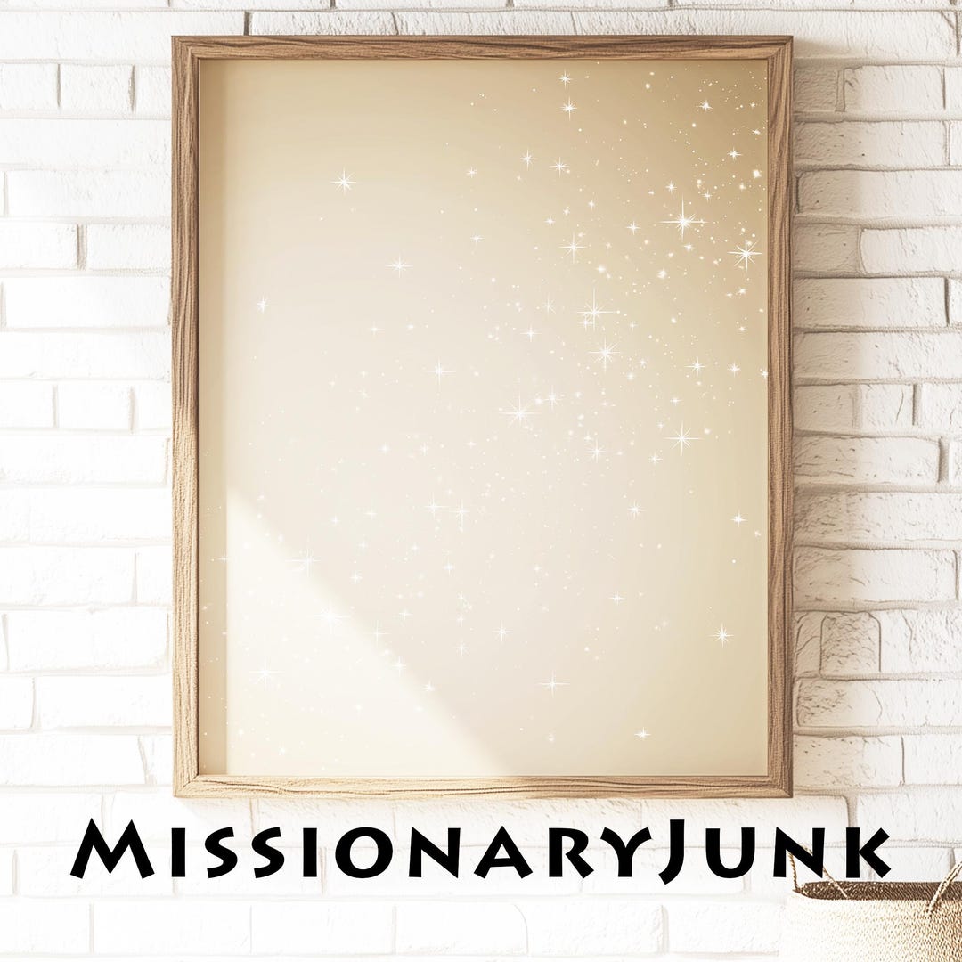 Neutral Minimalist Starfield Printable - Earthy Sky With Twinkling ...