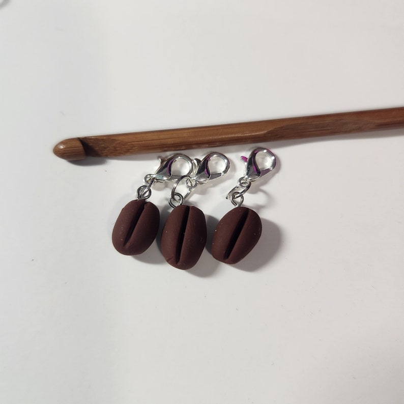 Coffee Bean Crochet and Knit Stitch Marker Set of 6 Handmade Java ...