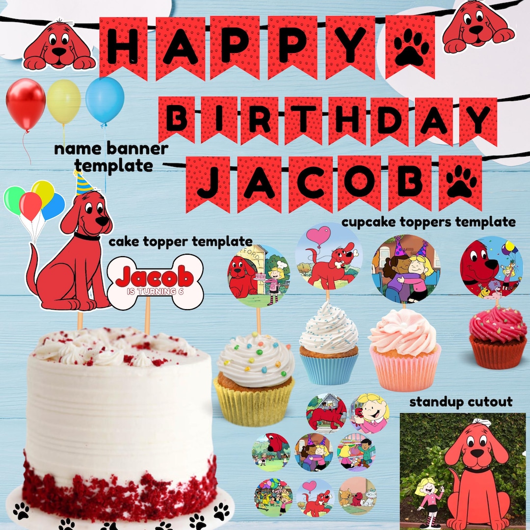 Clifford Theme Birthday Party Printable Bundle - Etsy Canada