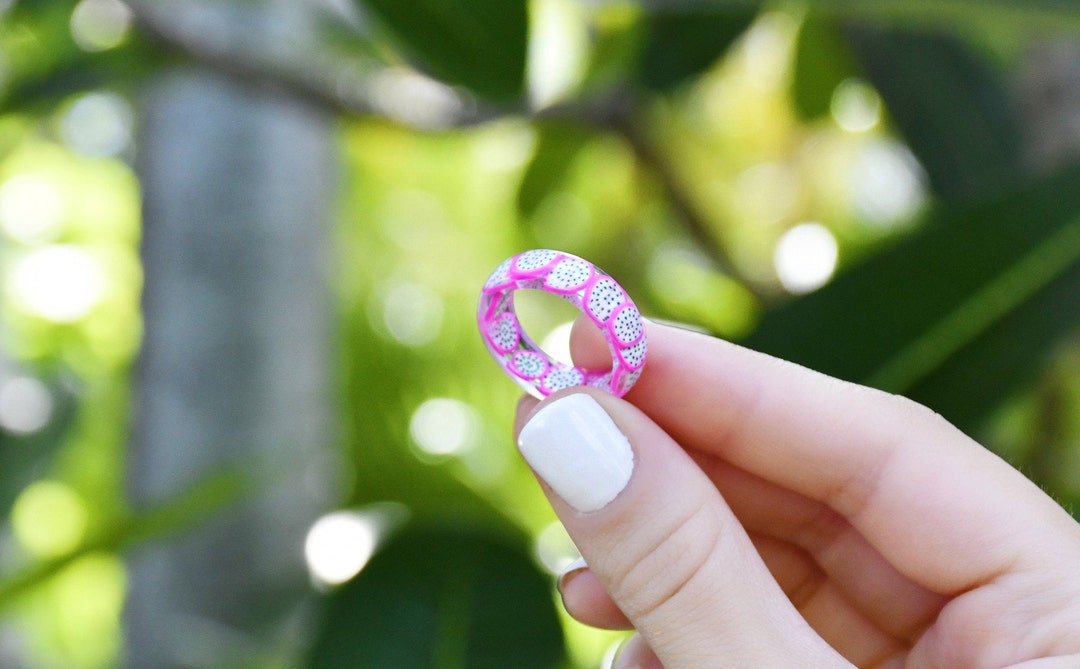 Dragon Fruit Ring | Resin Fruit Ring Jewelry - Etsy