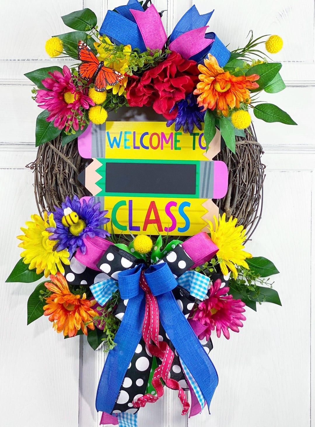 Welcome to Class Wreath, Elementary School Decor, Teacher Gift - Etsy