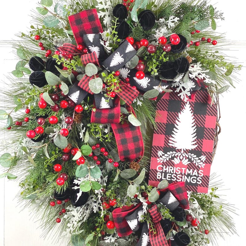Red Buffalo Plaid Wreath - Etsy