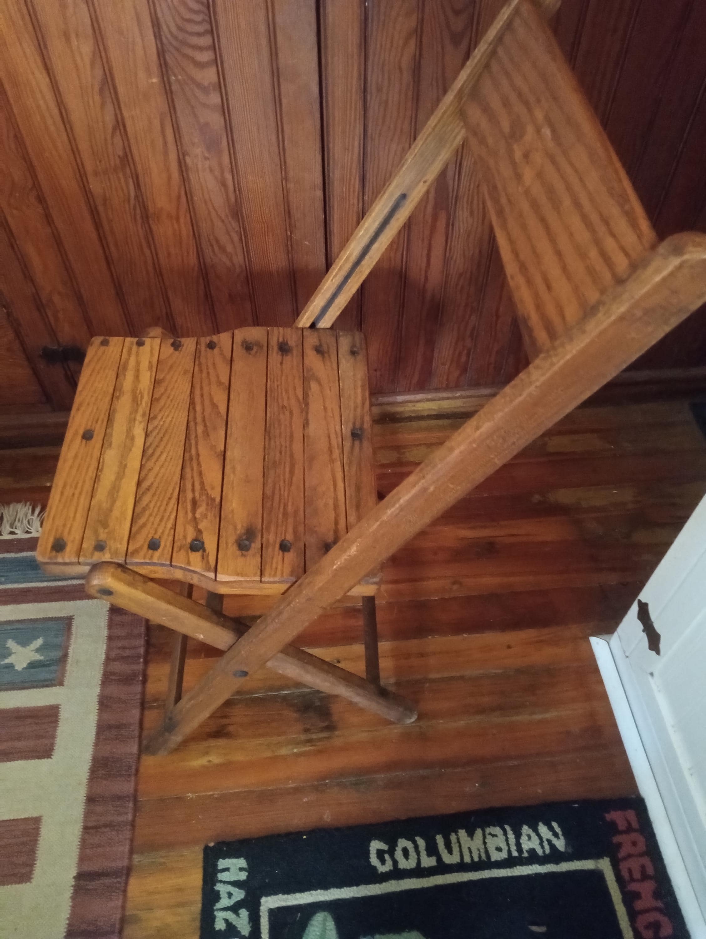 Vintage 1950's Wooden Folding Chair Backward Fold Slatted Seat - Etsy