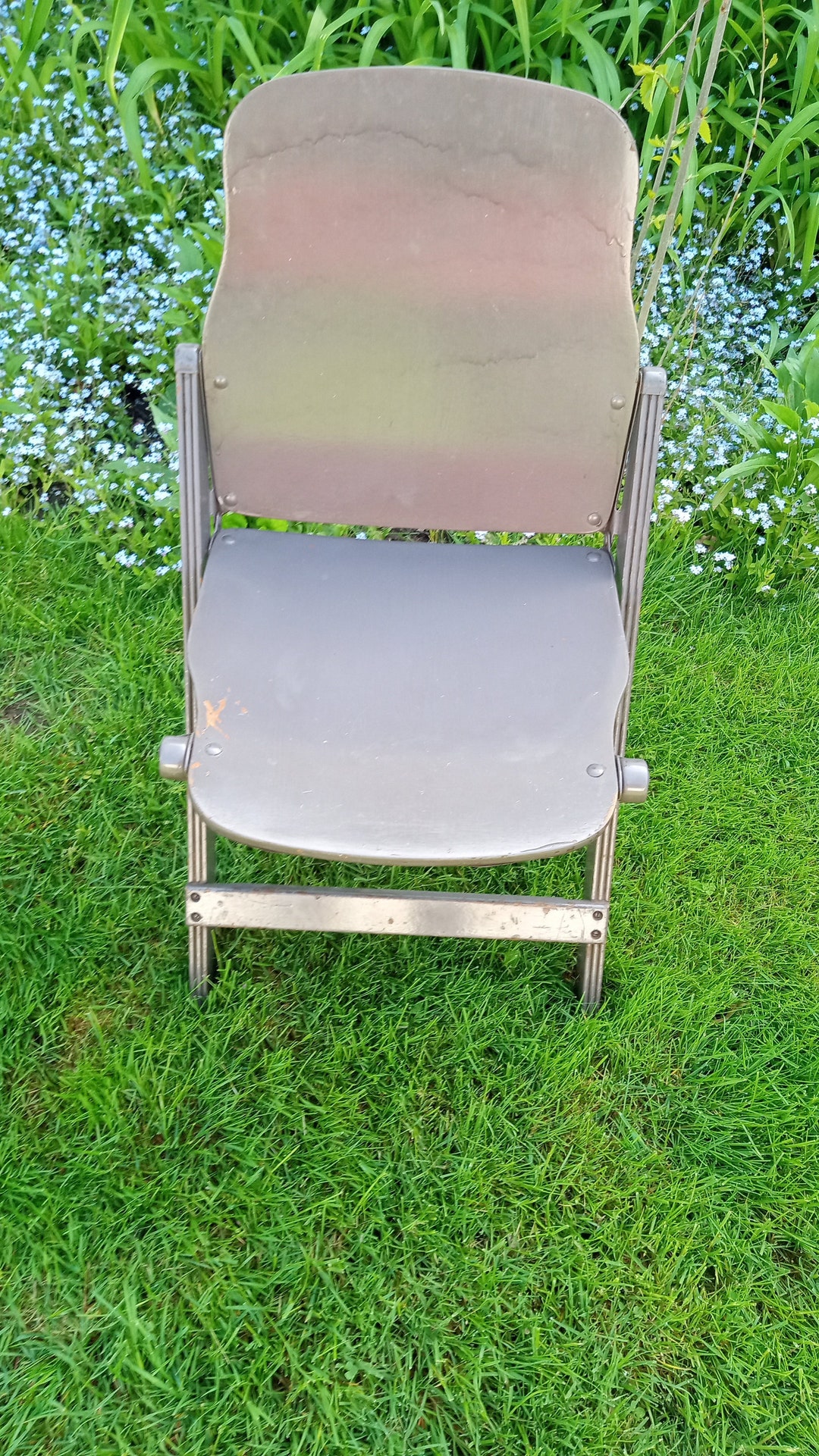 True Vintage Wooden 1950's Backward Folding Chair W Shabby Painted ...