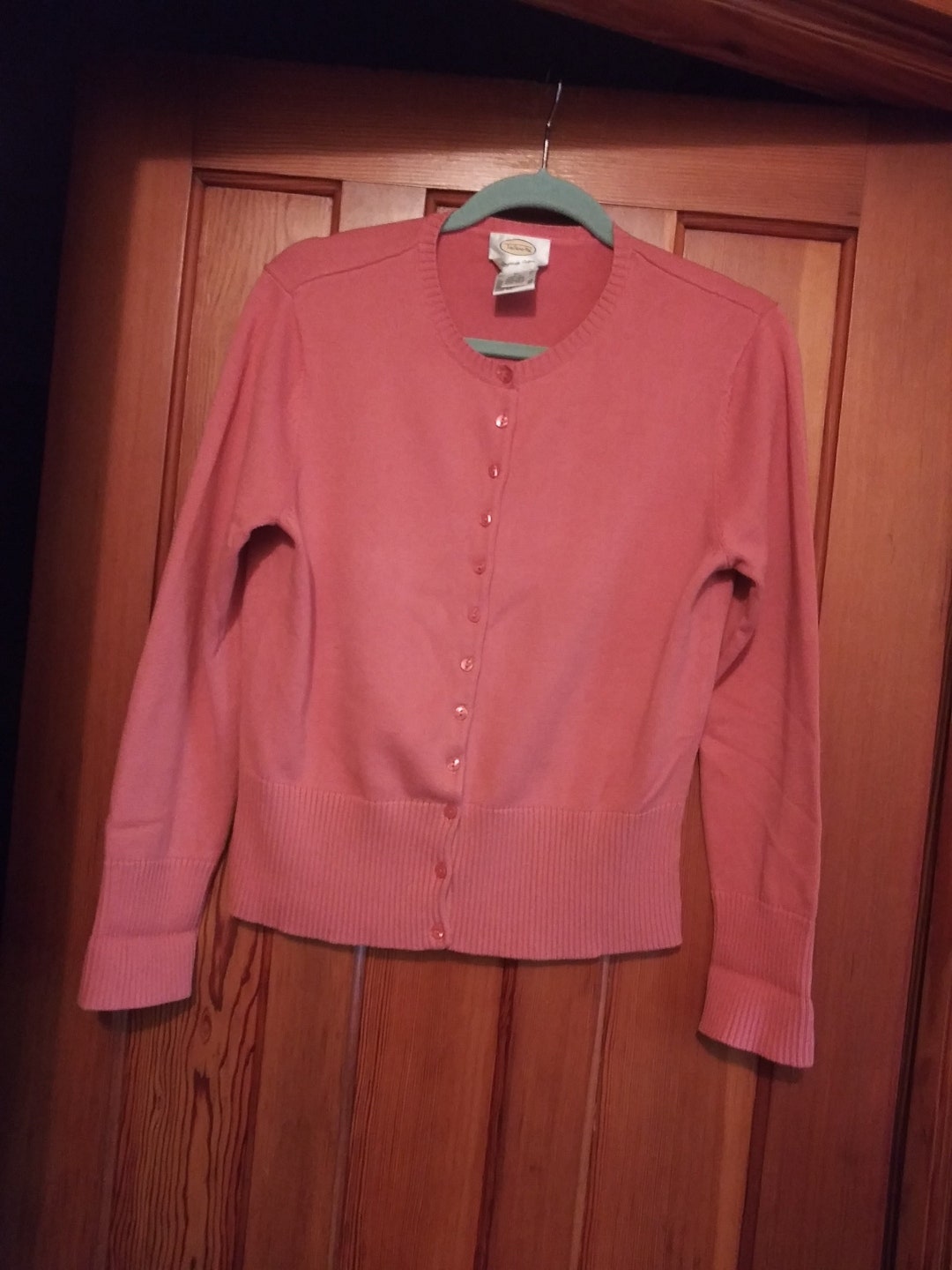 Vintage "talbot's" Melon Orange 100% Cotton Trendy Cardigan Sweater ...