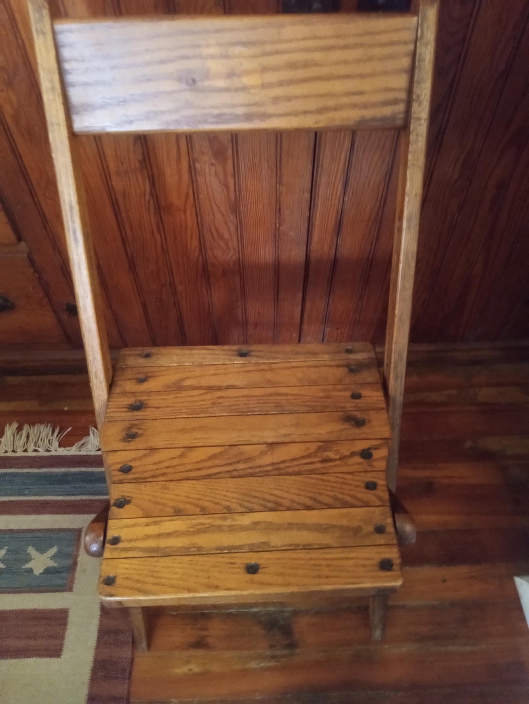 Vintage 1950's Wooden Folding Chair Backward Fold Slatted Seat - Etsy