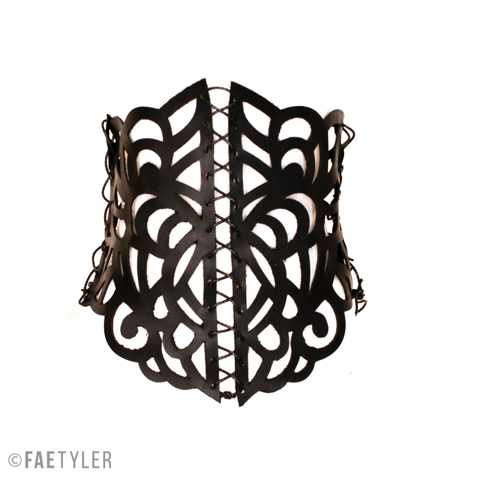 Laser Cut Black Leather Gothic Corset - Etsy