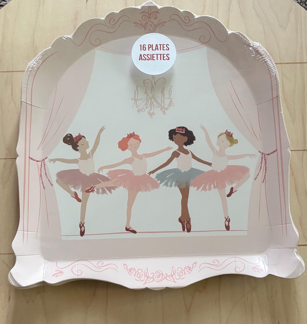 Ballerina Paper Plates, Ballet Paper Plates, First Birthday Party ...
