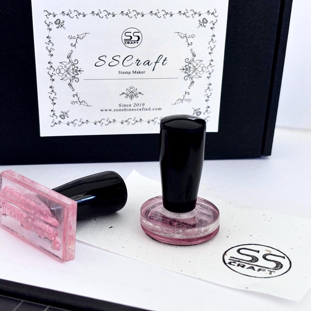 Custom Acrylic Rubber Stamp, Personalized Acrylic Stamp With Handle ...