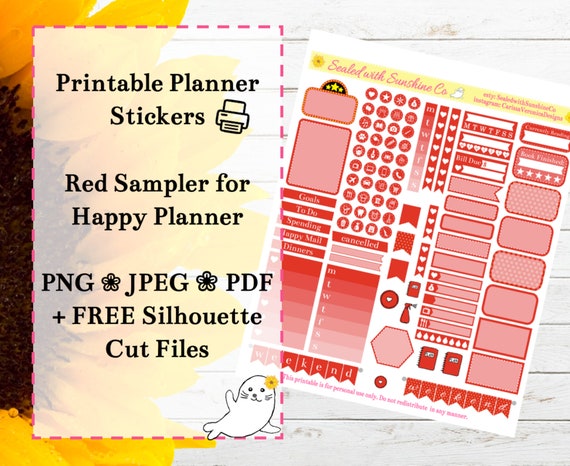 Red Sampler for the Happy Planner Printable Planner | Etsy