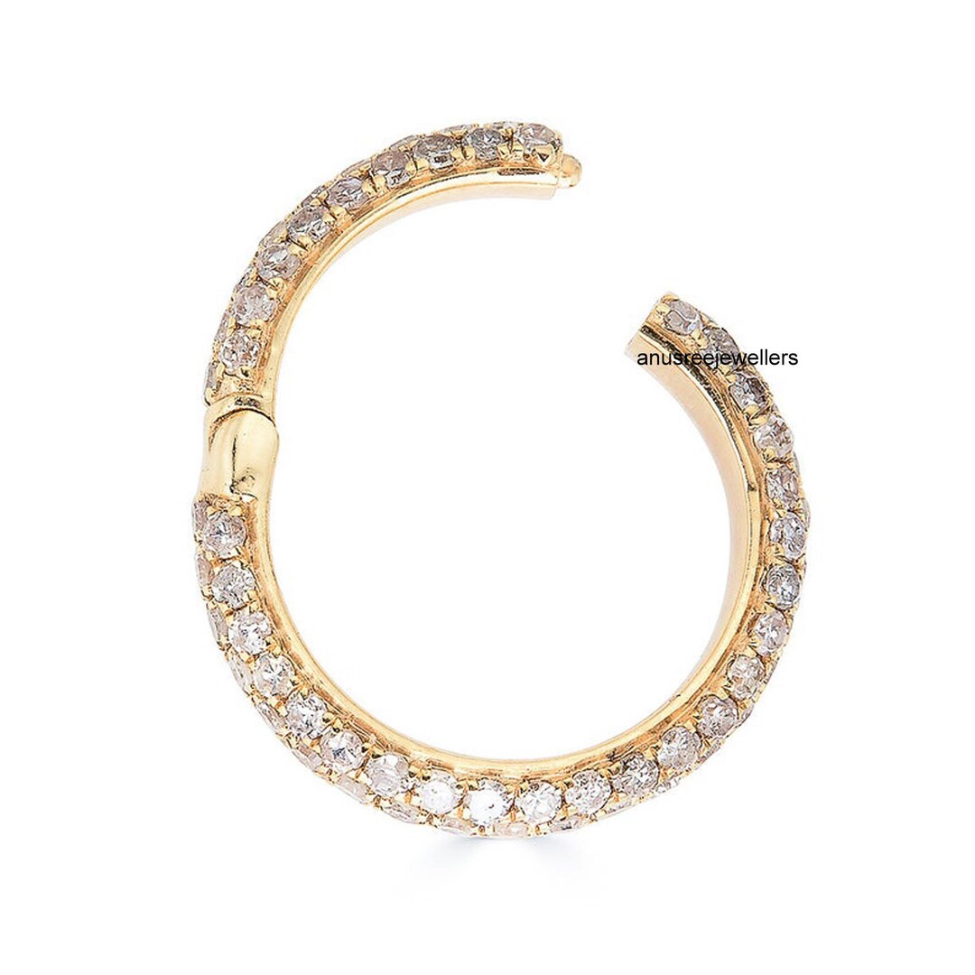 14k Solid Gold Diamond Lock Clasp Handmade Jewelry Diamond Connector ...