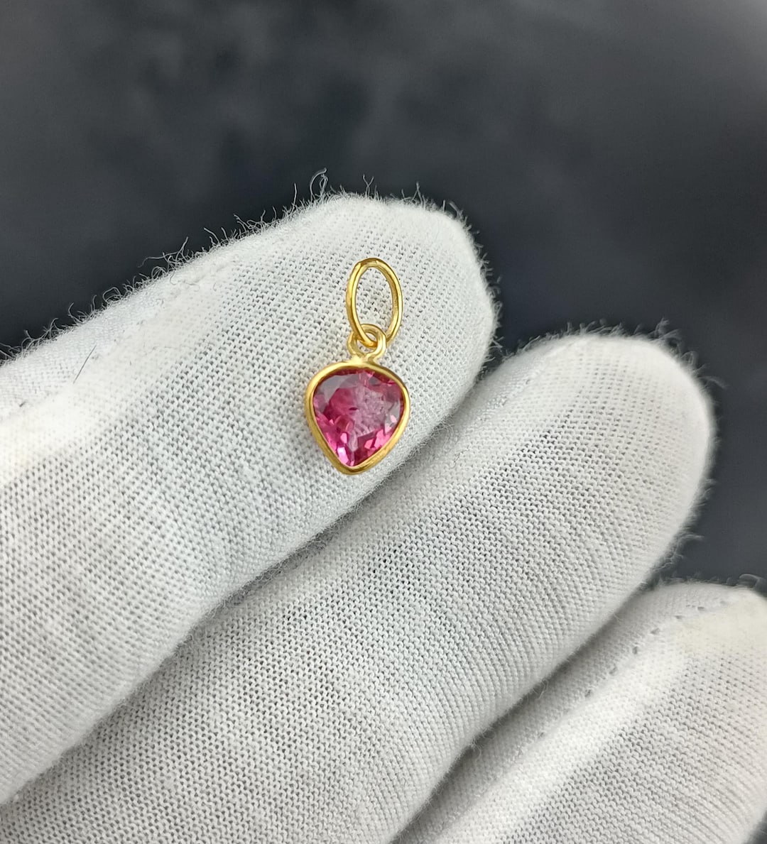 14k Solid Gold Ruby Charm, Handmade July Birthstone Pendant - Etsy