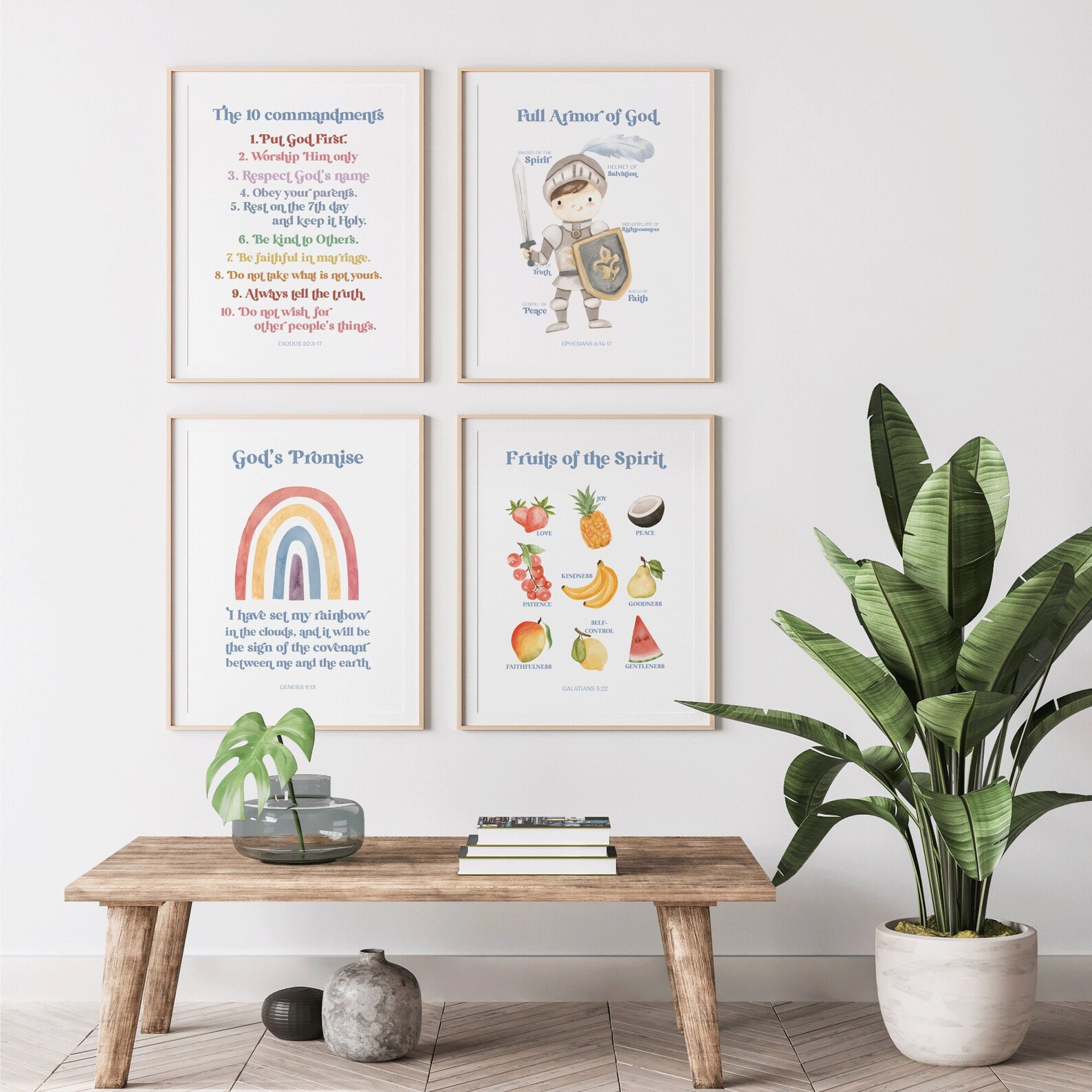 Kids Bible Verse Printable, Fruit of the Spirit, Church Wall Art, God's ...