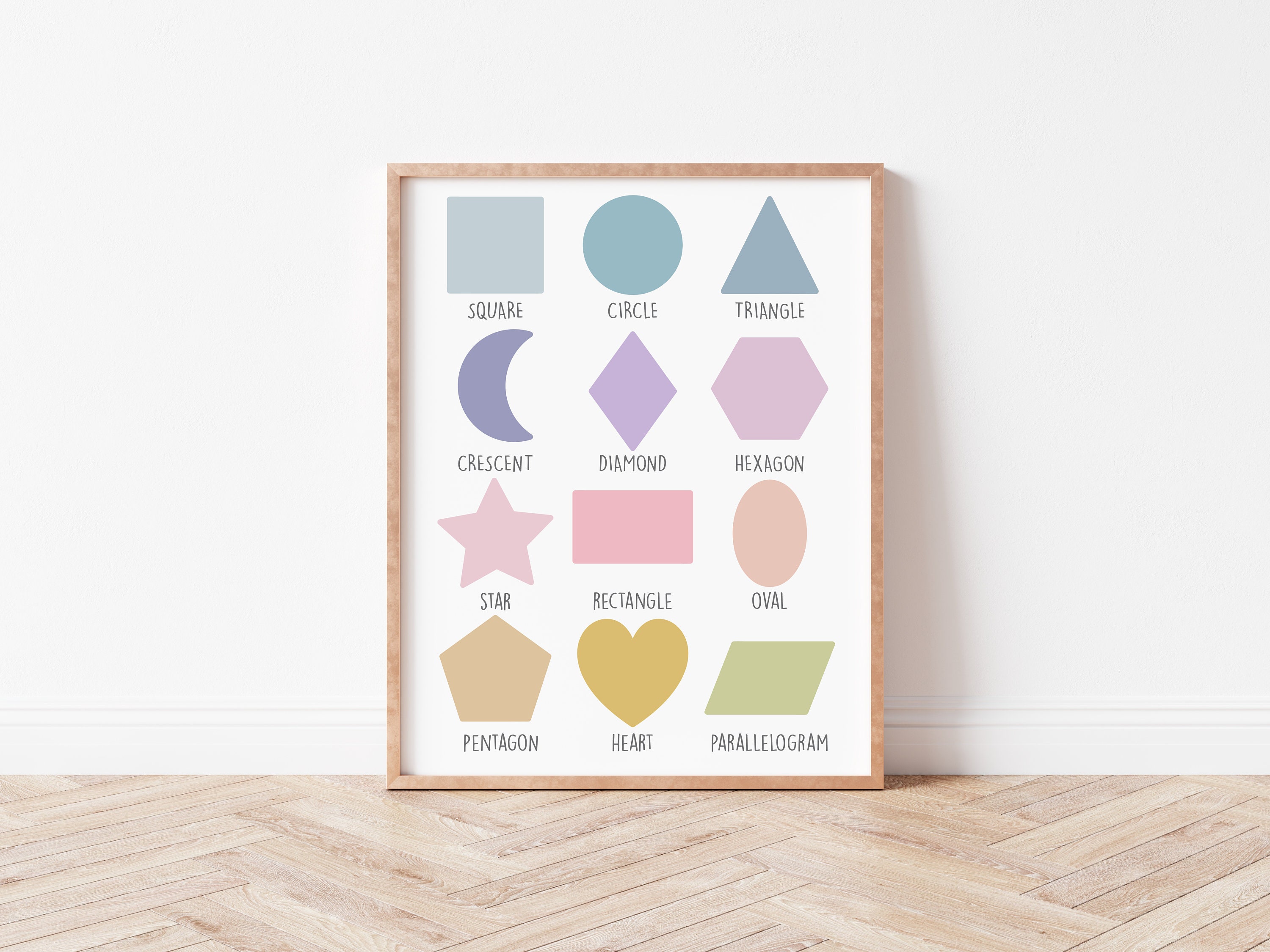 Pastel Shapes Poster Shapes Print Printable Wall Art Kids - Etsy
