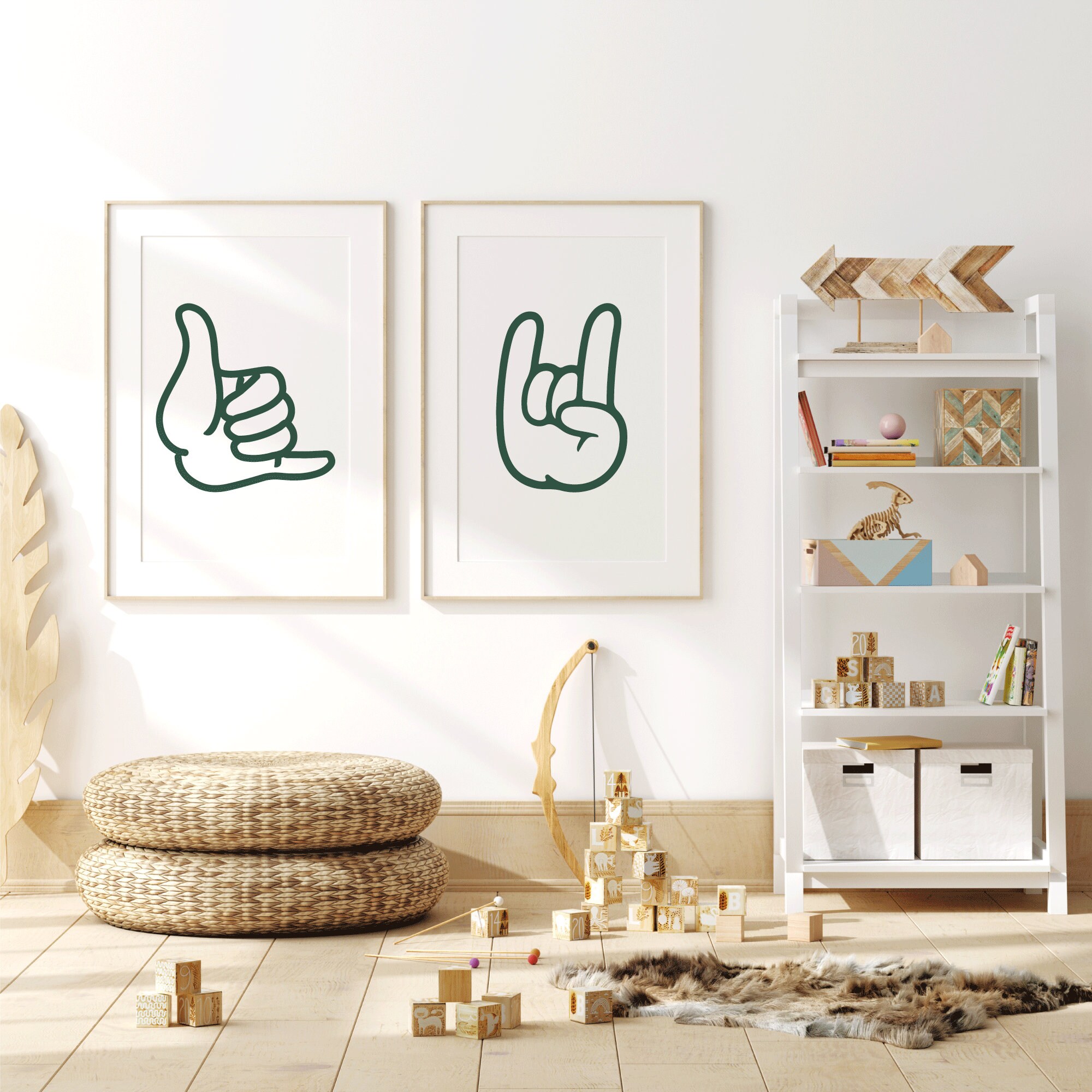 Shaka Hand Sign Printable Wall Art Hang Loose Mahalo Surf Hawaii Décor ...