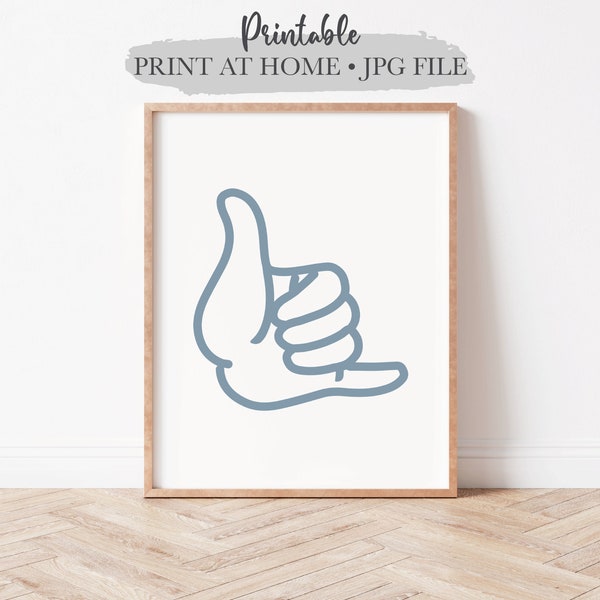 Shaka Sign Print - Etsy