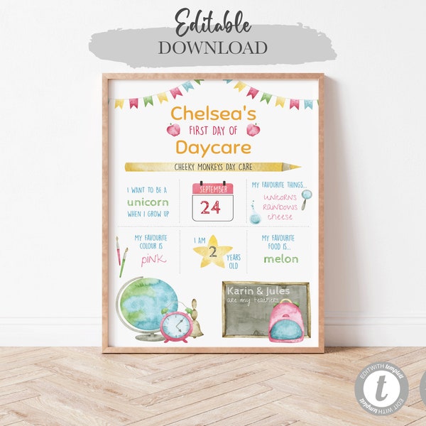 First Day of School Printable - Etsy