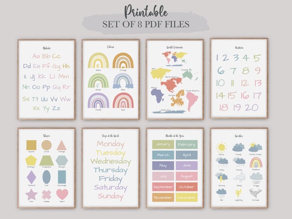 Educational Printables Classroom Posters Playroom Decor - Etsy